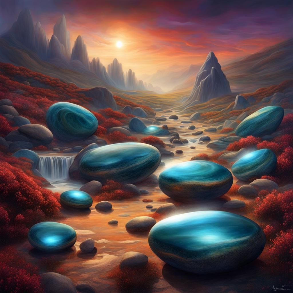 dream stones - dream stones placed in a dreamlike landscape.dreams turn ...