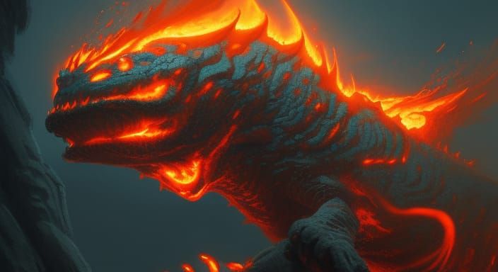 Magma Wyrm - AI Generated Artwork - NightCafe Creator