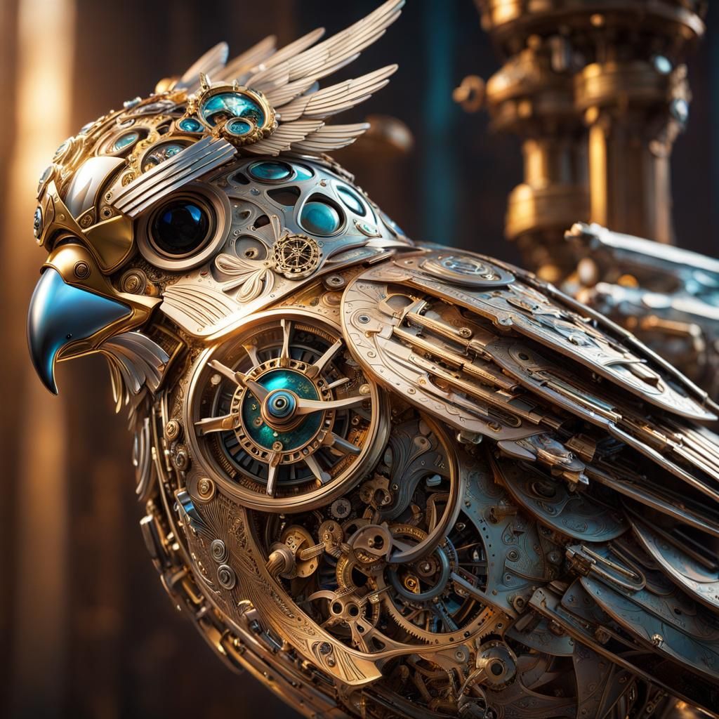 Metal Falcon - AI Generated Artwork - NightCafe Creator