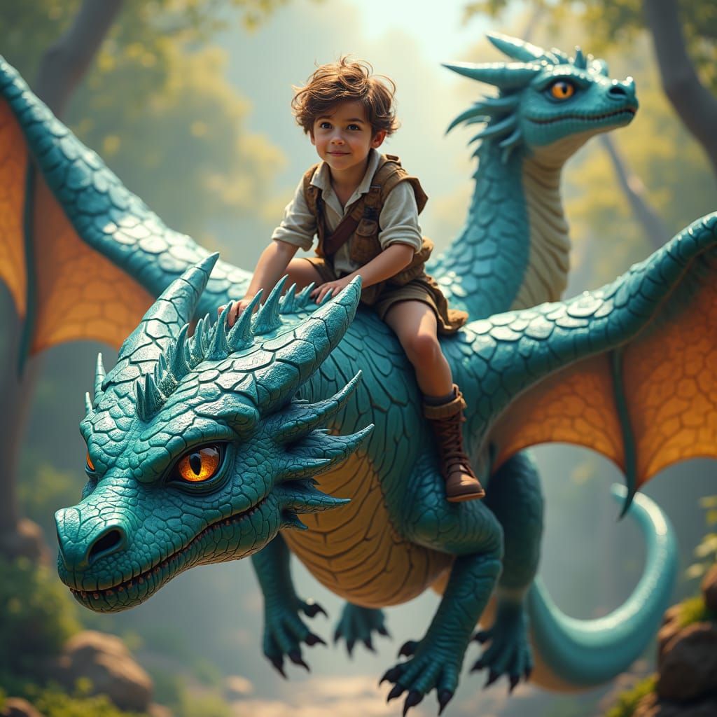 Boy riding on 🦕🦕🦕 - Young Adventurer Rides Majestic Iride...