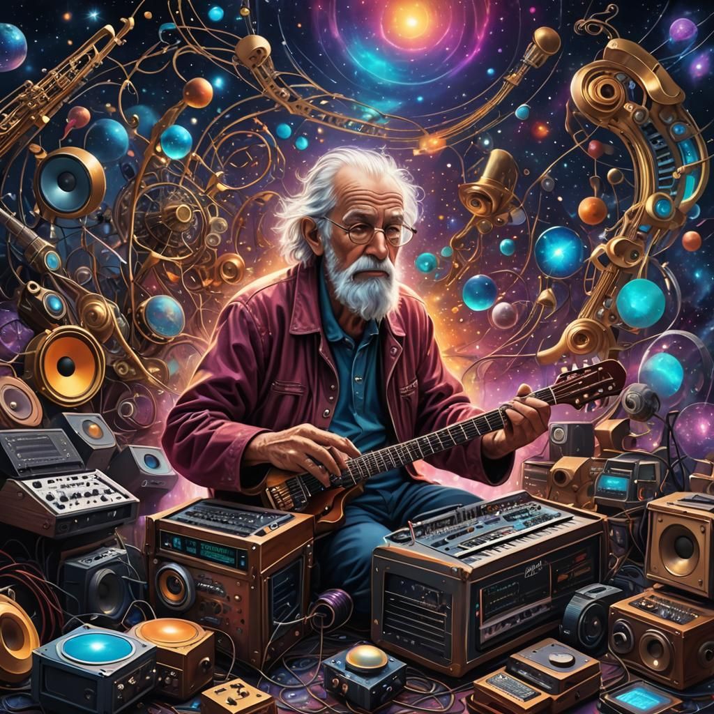 a old man hoarding musical equipment - AI Generated Artwork - NightCafe ...