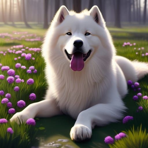 samoyed smile, 8k resolution concept art portrait by Greg Rutkowski ...