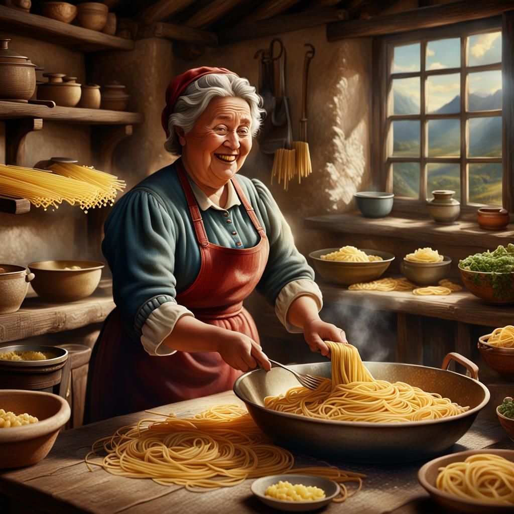 Pasta making day - AI Generated Artwork - NightCafe Creator