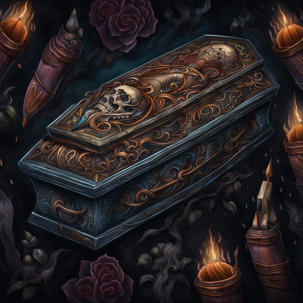 Dark Ornate Coffin - AI Generated Artwork - NightCafe Creator