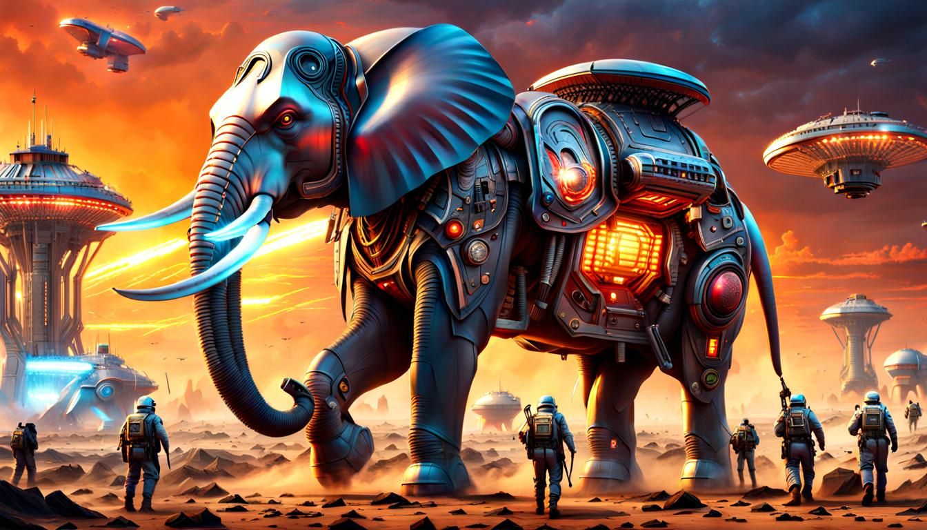Elephant mecha - AI Generated Artwork - NightCafe Creator