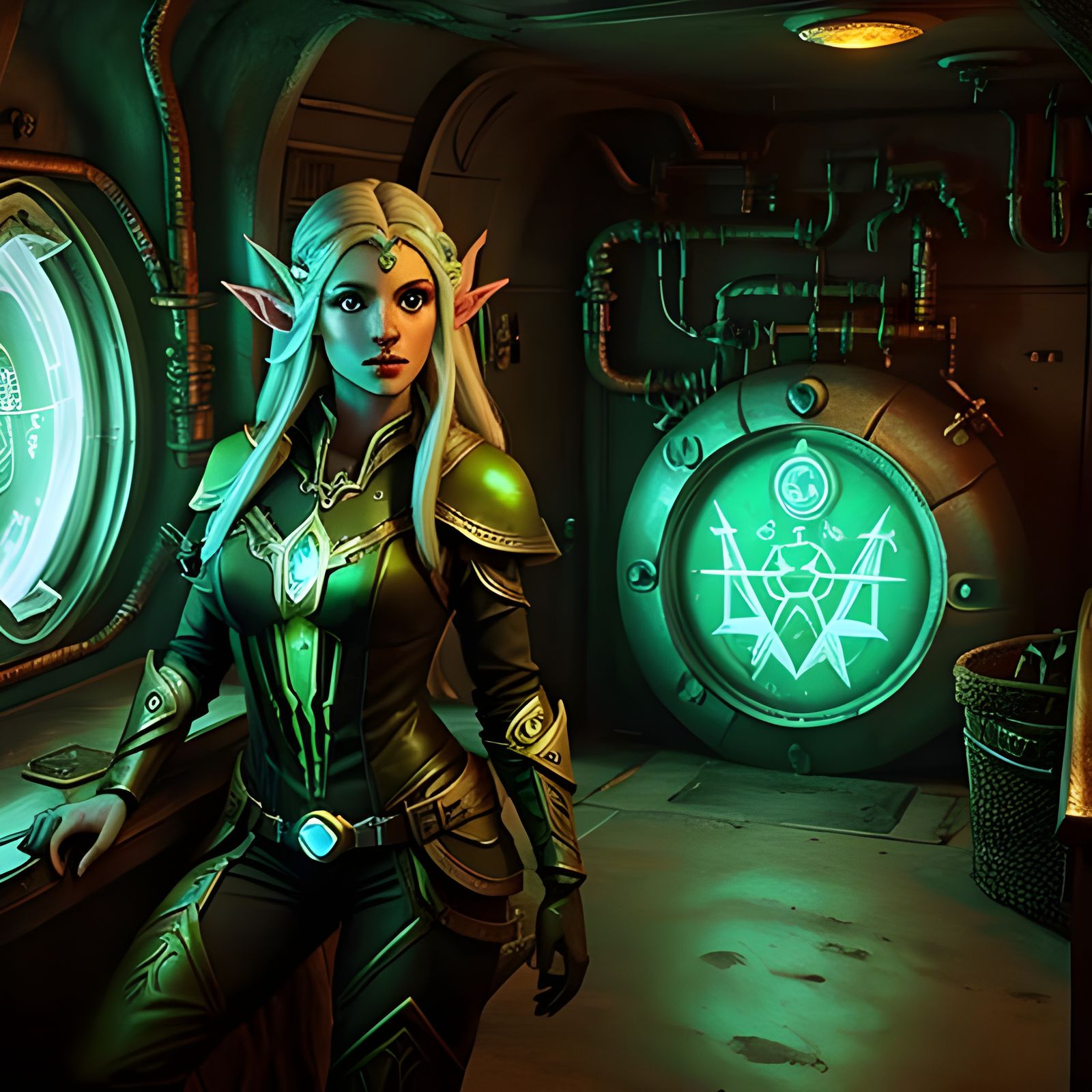 "Vault DwELVEr" (with SD1.5 LoRAs "Fantasy Elves"+"Submechanophobia")