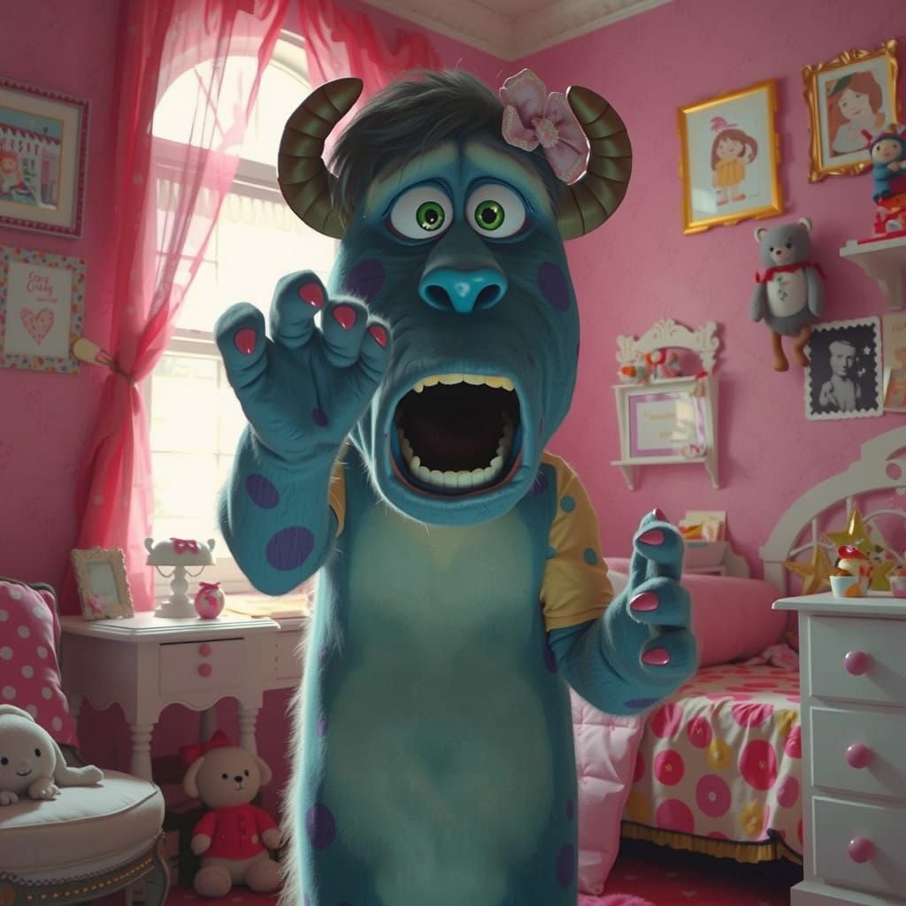 Imaginary friend - Sully in a Little Girl's Cozy Sanctuary