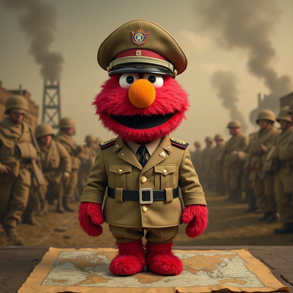WW2 General Elmo Leads Allied Forces in a Gritty, ... - AI Art