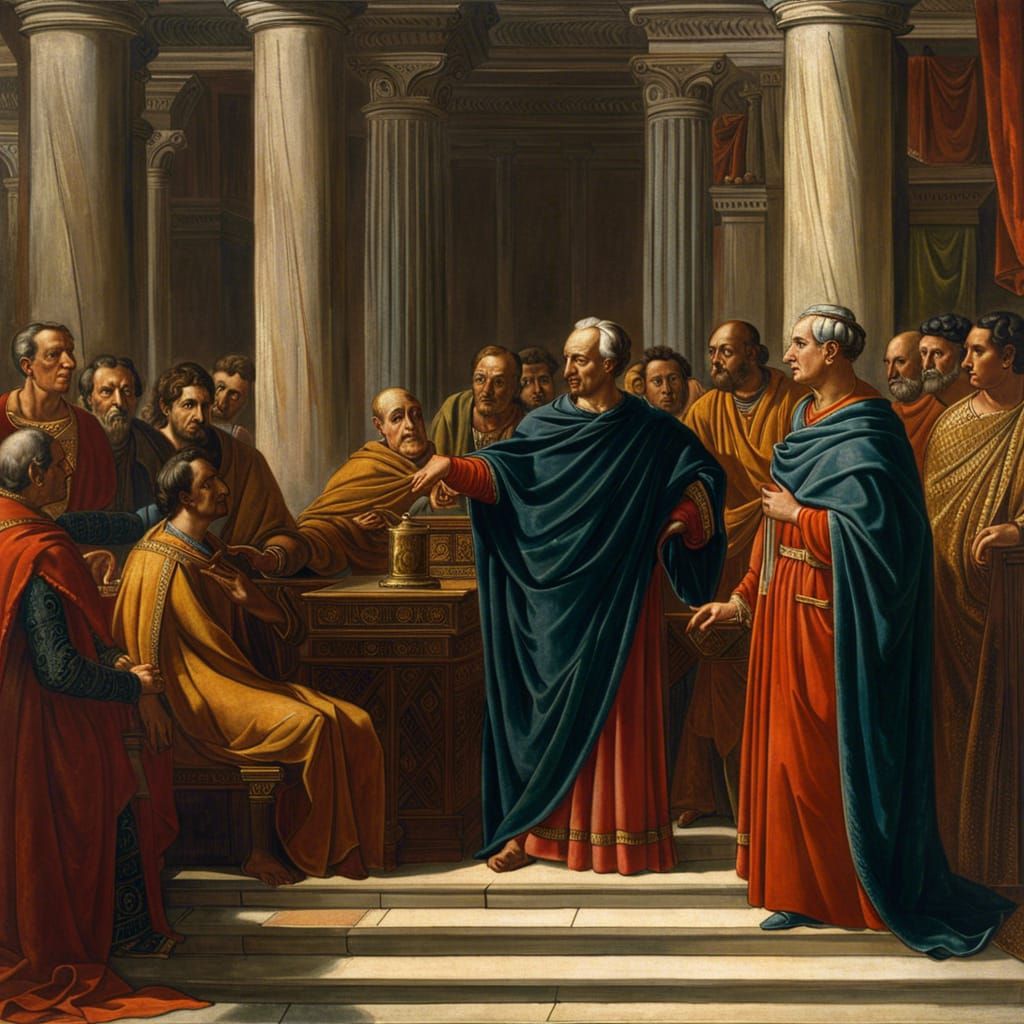 Cicero in the Senate accusing Catilina of conspiracy - AI Generated ...