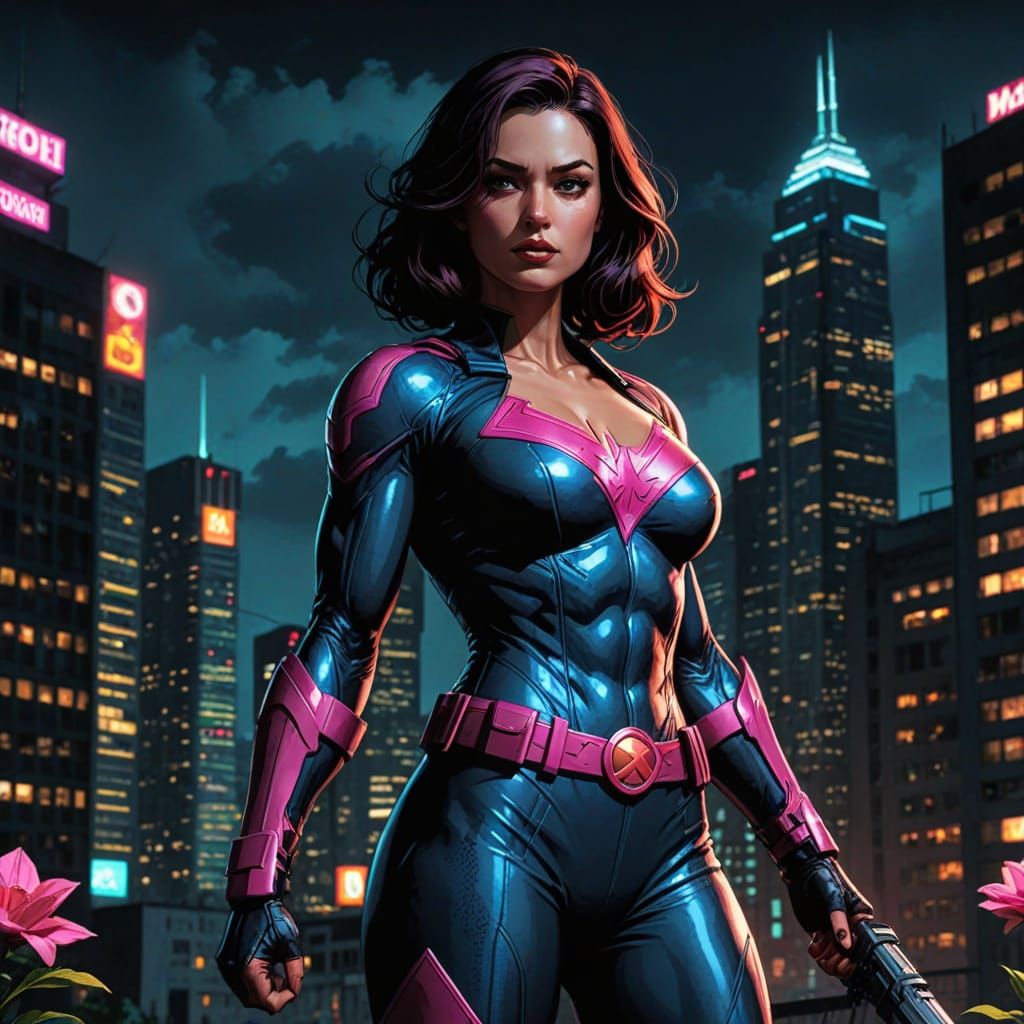Empowered Female Superhero in Dynamic Comic Book S... - AI Art