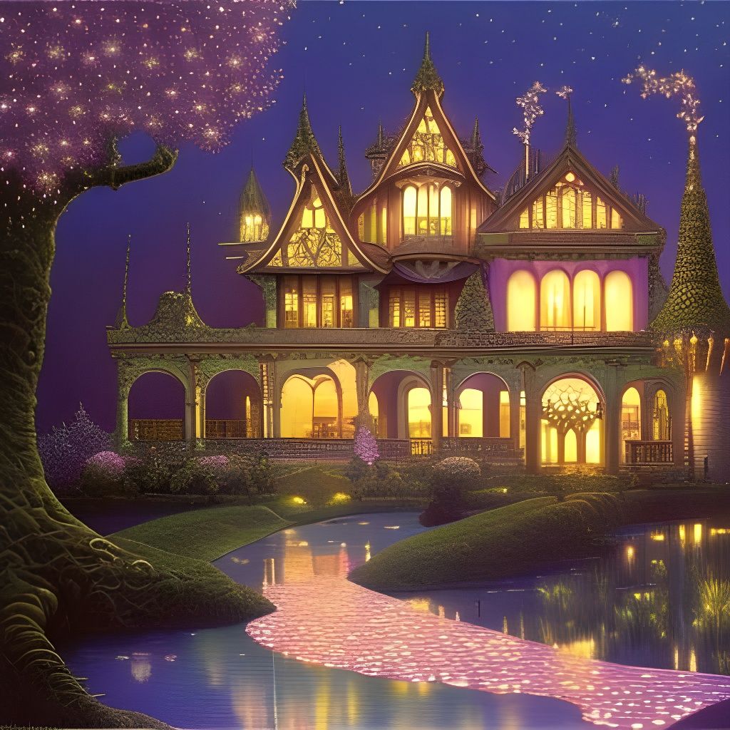 Enchanted fairy mansion - AI Generated Artwork - NightCafe Creator