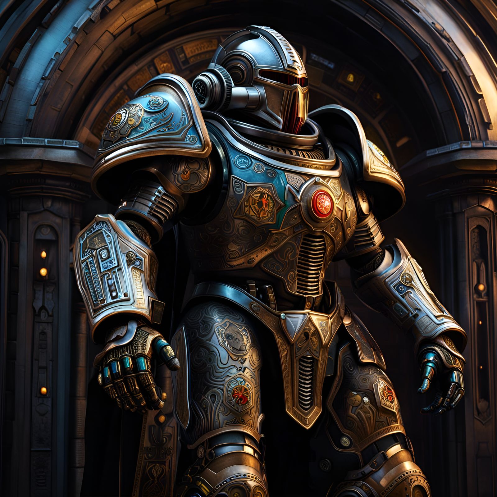 where iron man - Iron Templar Masterpiece in Psychedelic Arm...