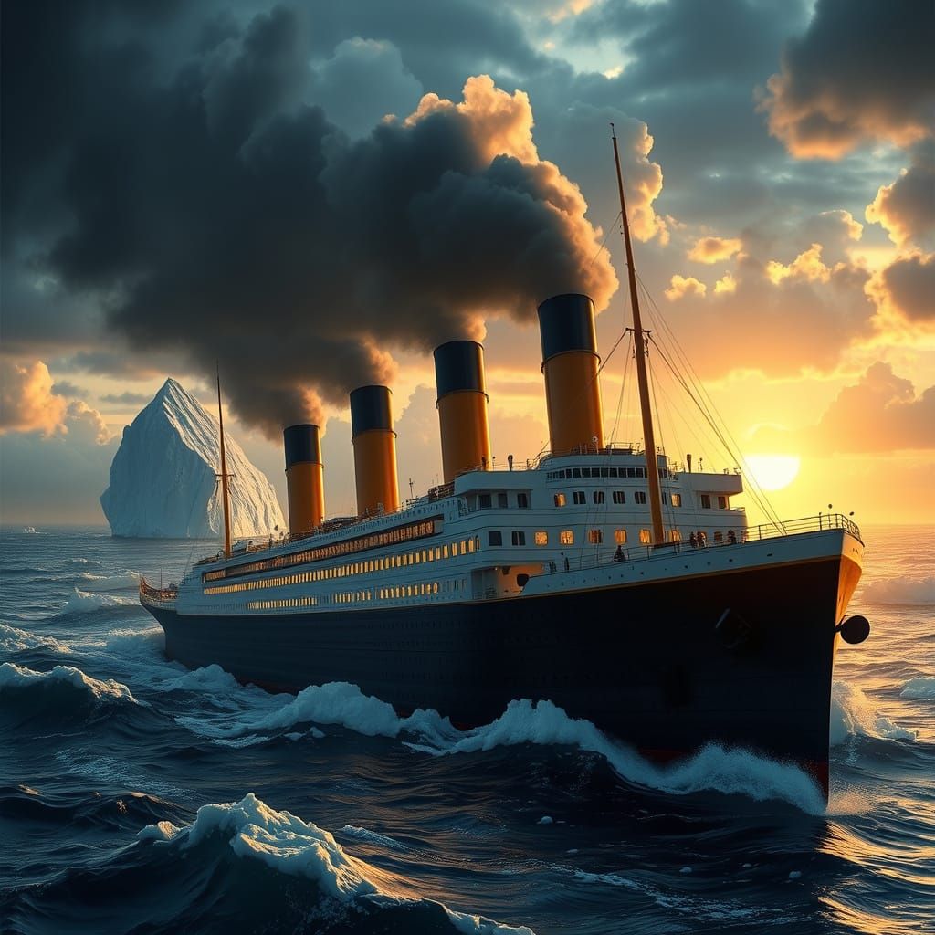 recreation of Titanic in the Atlantic