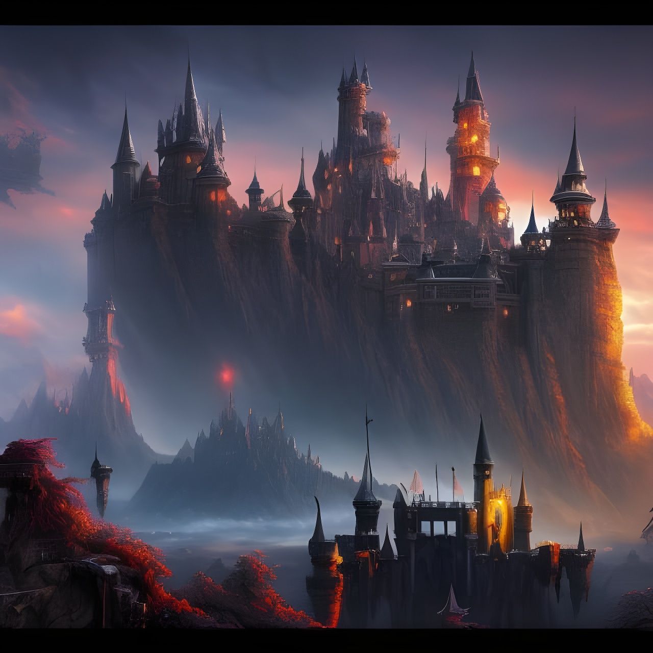 Intricate fantasy castle 400 - AI Generated Artwork - NightCafe Creator