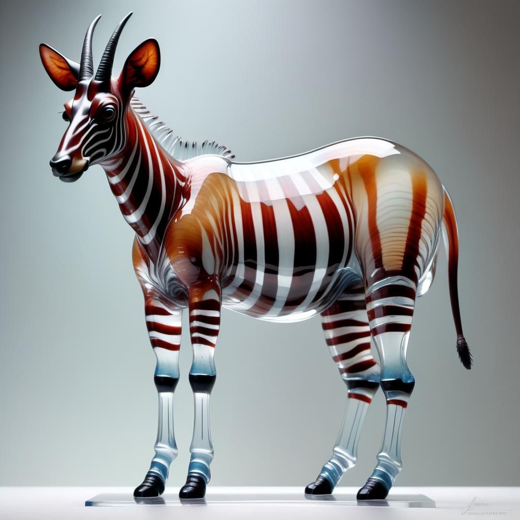 Glass okapi sculpture… - AI Generated Artwork - NightCafe Creator