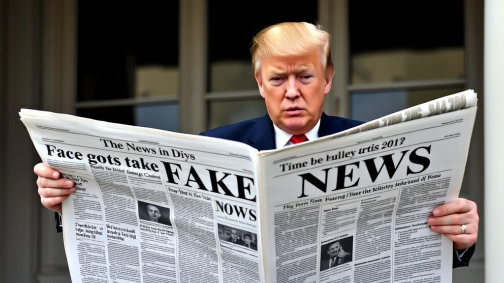 satire: fake news, fake news, fake news...keep saying it til the ...