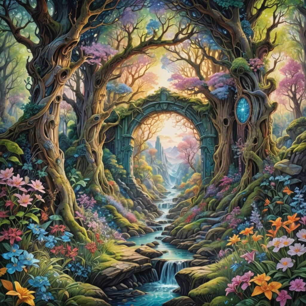 Epic Entrances: Enchanted Gate of Seasons (Dreamshaper XL Lightning ...