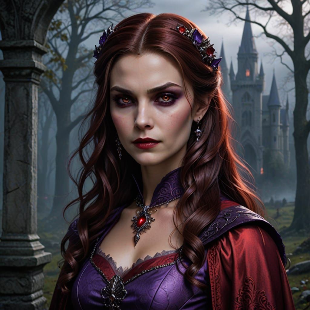 Vampire Queen in Regal Attire - AI Art