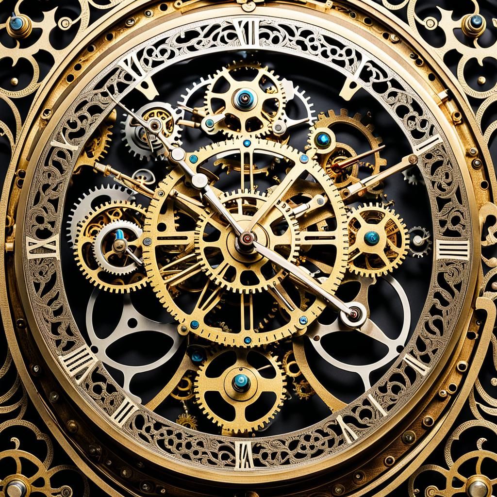 Clock where the mechanical clockwork is seen - AI Generated Artwork ...