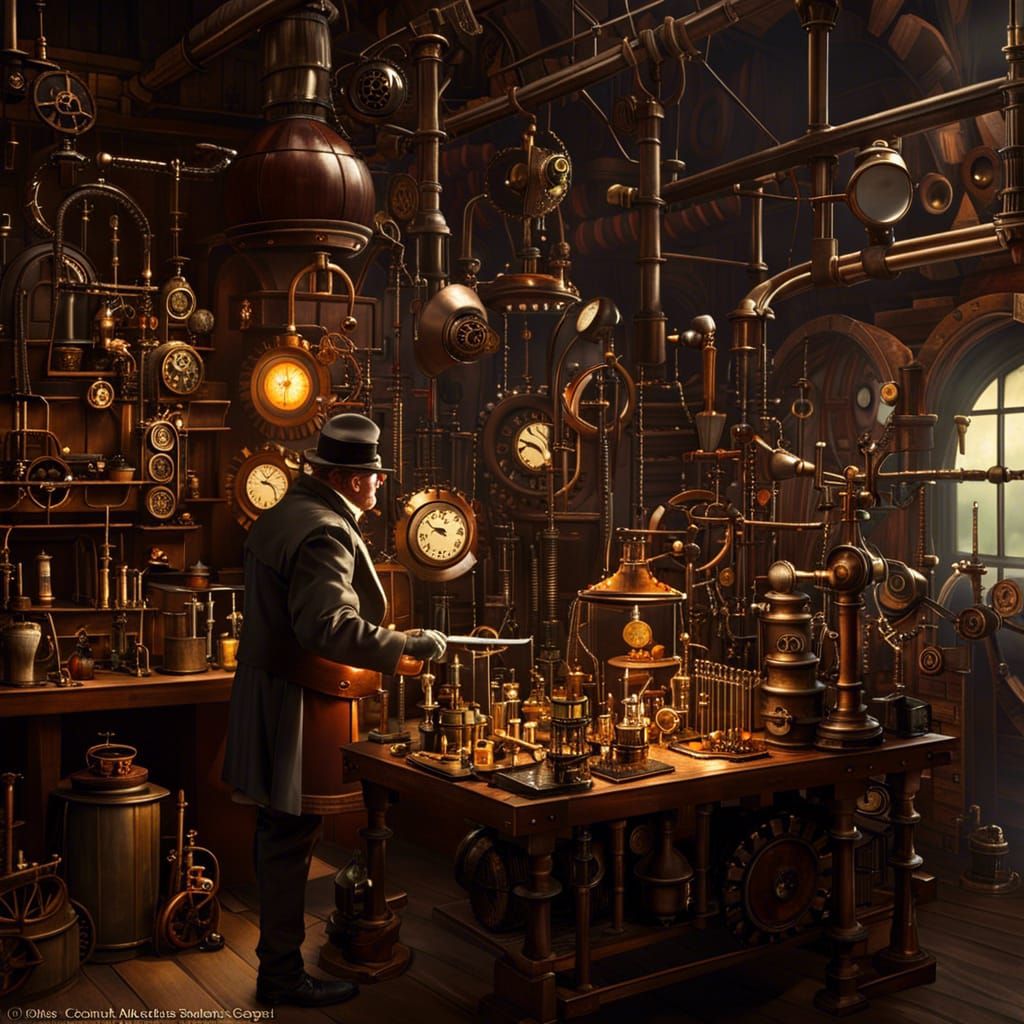 Steampunk Laboratory - AI Generated Artwork - NightCafe Creator