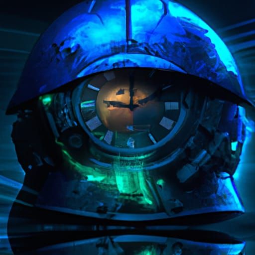 Spacey helmet is trying to reflecting earth and nuclear explosion - AI ...