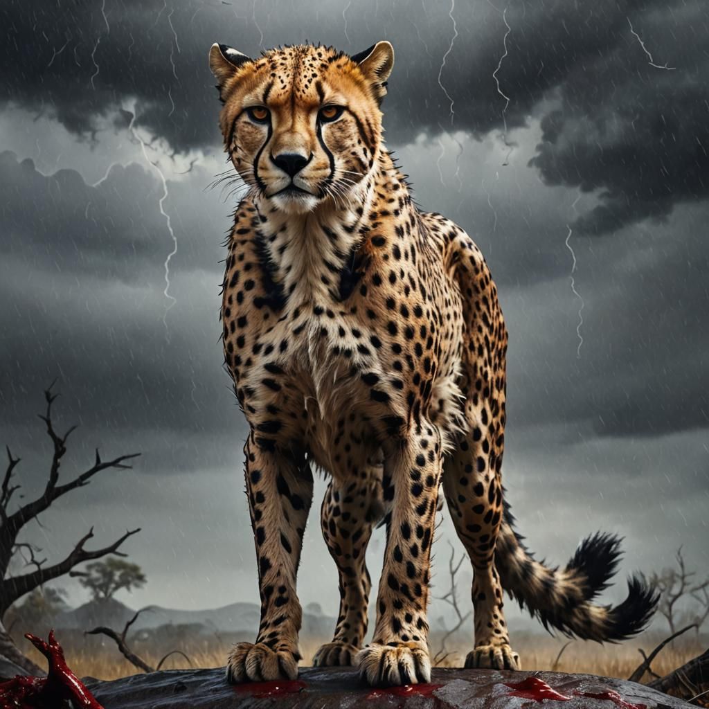Cheetah of storm - AI Generated Artwork - NightCafe Creator