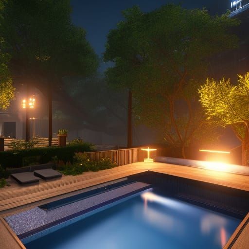 Swimming Pool - AI Generated Artwork - NightCafe Creator