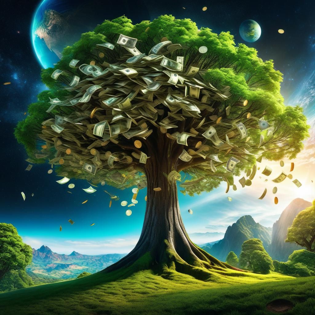 "Shake the Money Tree" - AI Generated Artwork - NightCafe Creator