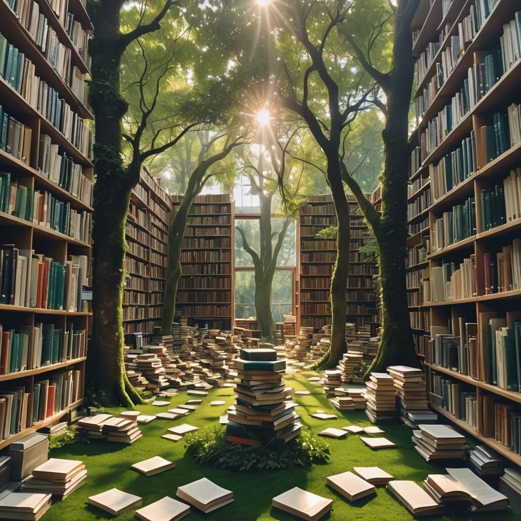 Garden Library - AI Generated Artwork - NightCafe Creator