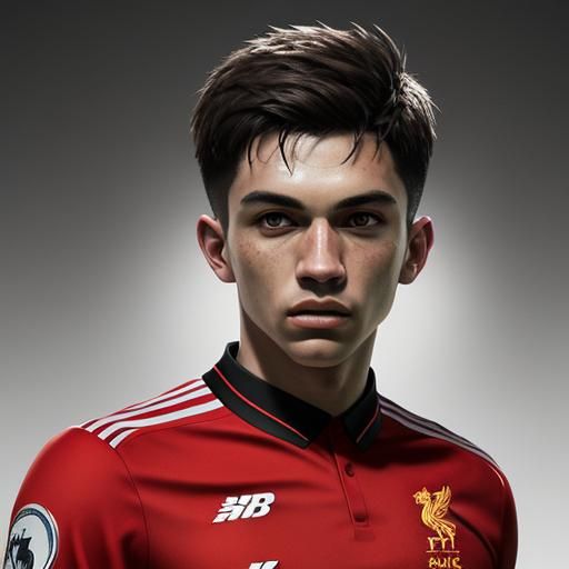 A boy in a Liverpool fc kit - AI Generated Artwork - NightCafe Creator