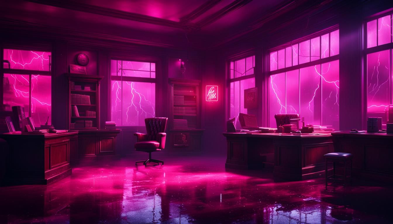 Neon Office - AI Generated Artwork - NightCafe Creator