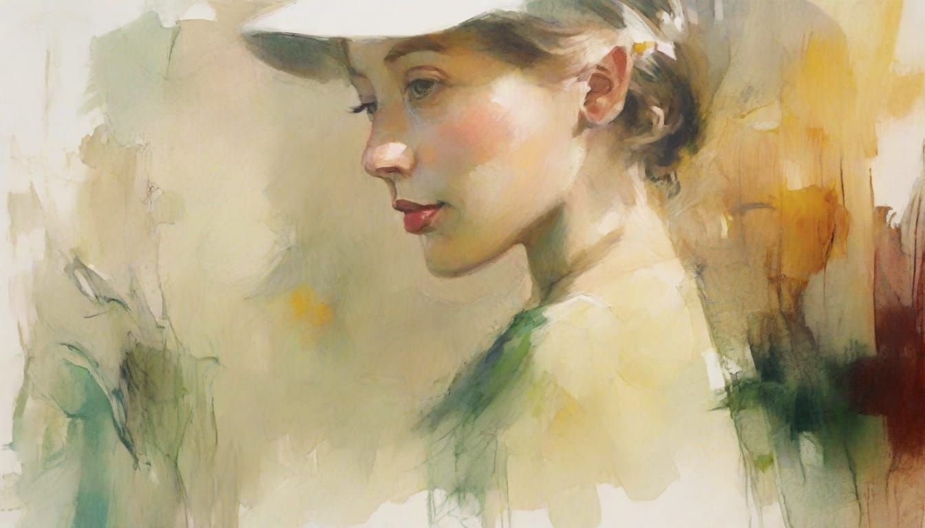 Svelte Female Muse in Dreamy Life Drawing Studio - AI Art