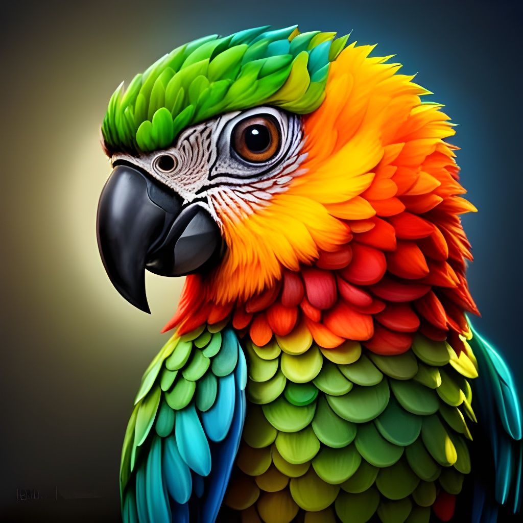 A Cute Parrot Portrait - AI Generated Artwork - NightCafe Creator