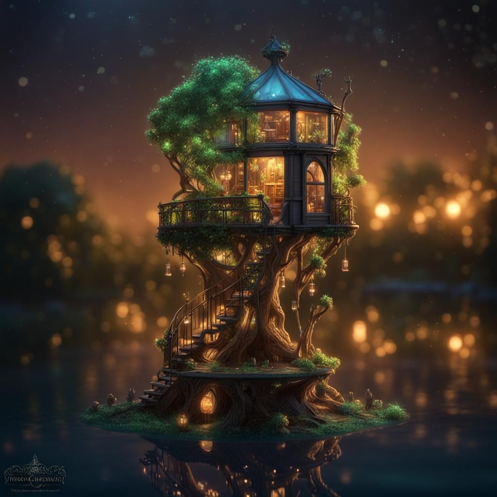 Treehouse - AI Generated Artwork - NightCafe Creator