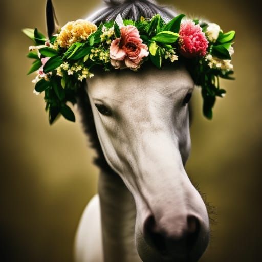 Centaur wearing a flower crown - AI Generated Artwork - NightCafe Creator