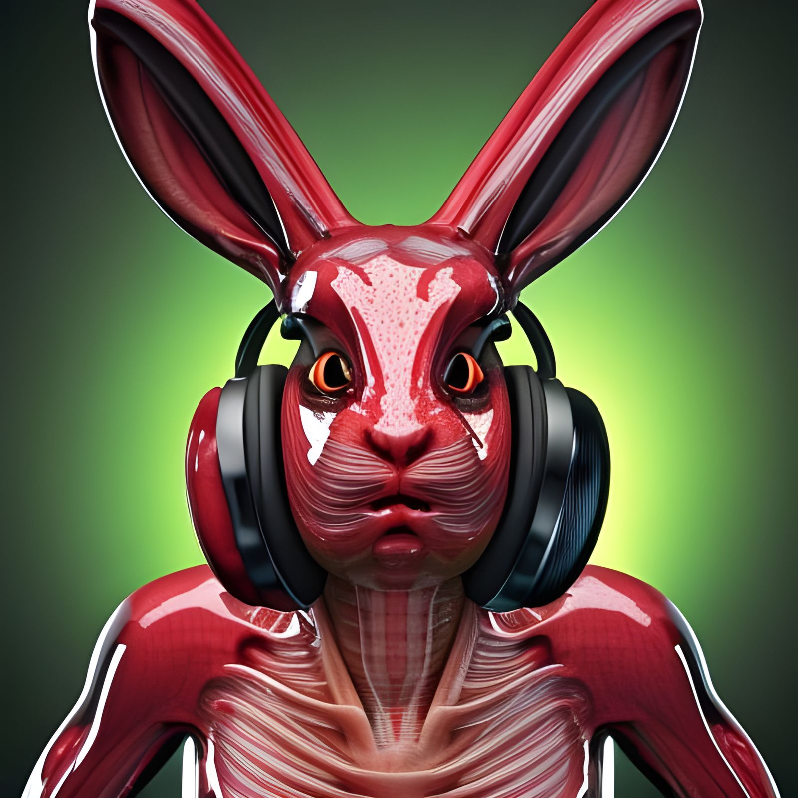 Shiny Alien Rabbit with Headphones 2 - AI Generated Artwork - NightCafe ...