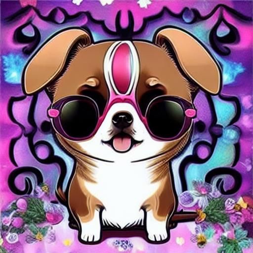 Kawaii Chihuahua is donning a pair of sunglasses, happily embracing the cool vibe. - AI ...