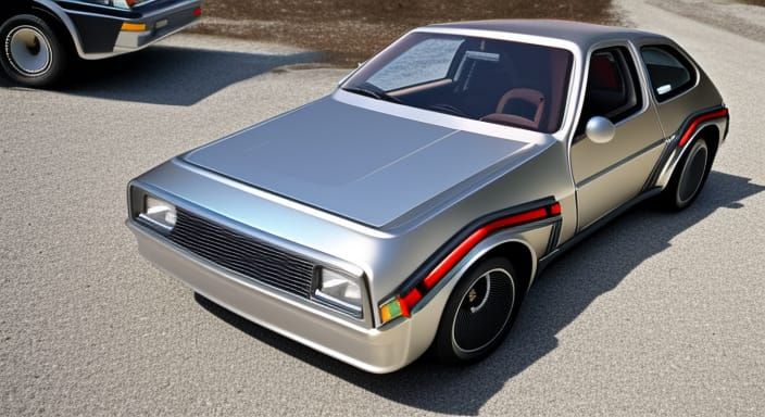 centered, wide view, 2/3 front facing, silver chevy chevette hatchback ...