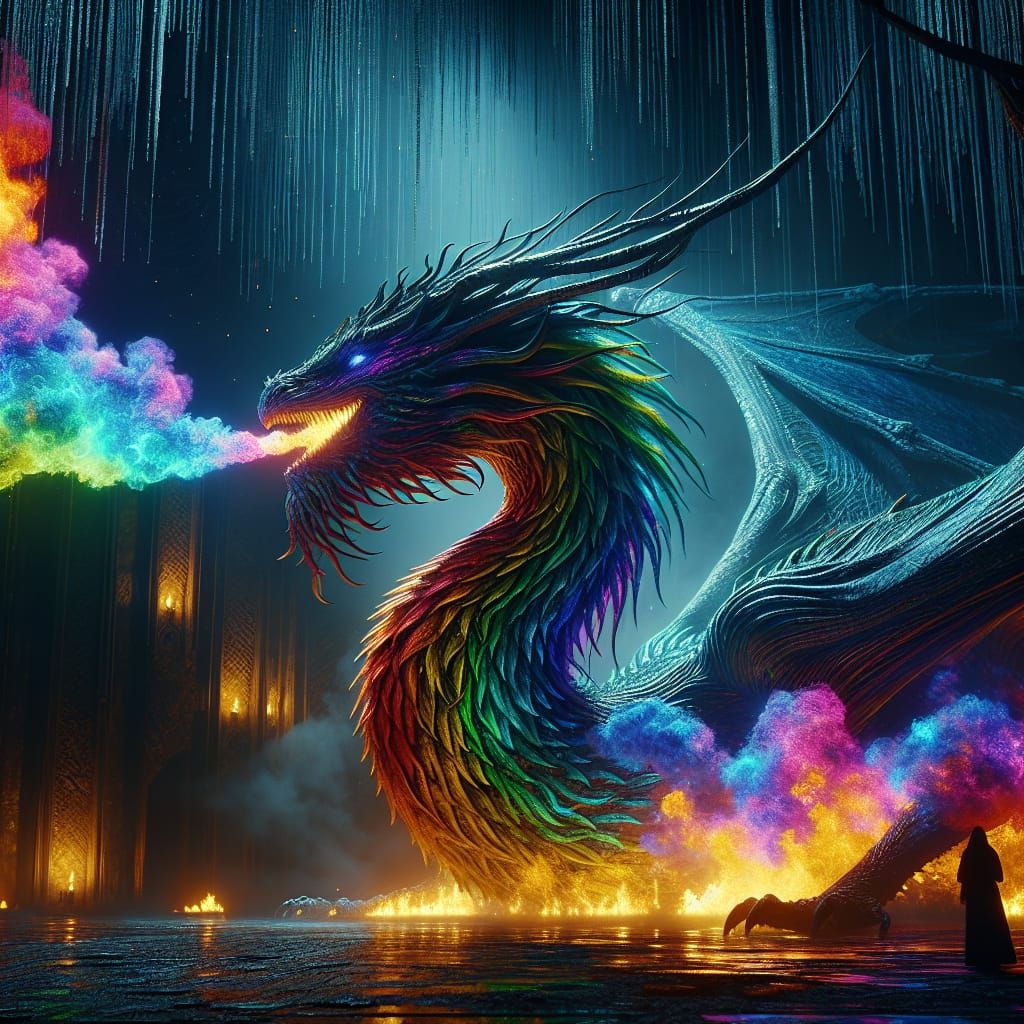 Rainbow dragon - AI Generated Artwork - NightCafe Creator