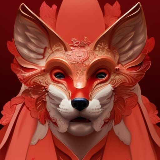 Japanese Inari Mask - AI Generated Artwork - NightCafe Creator