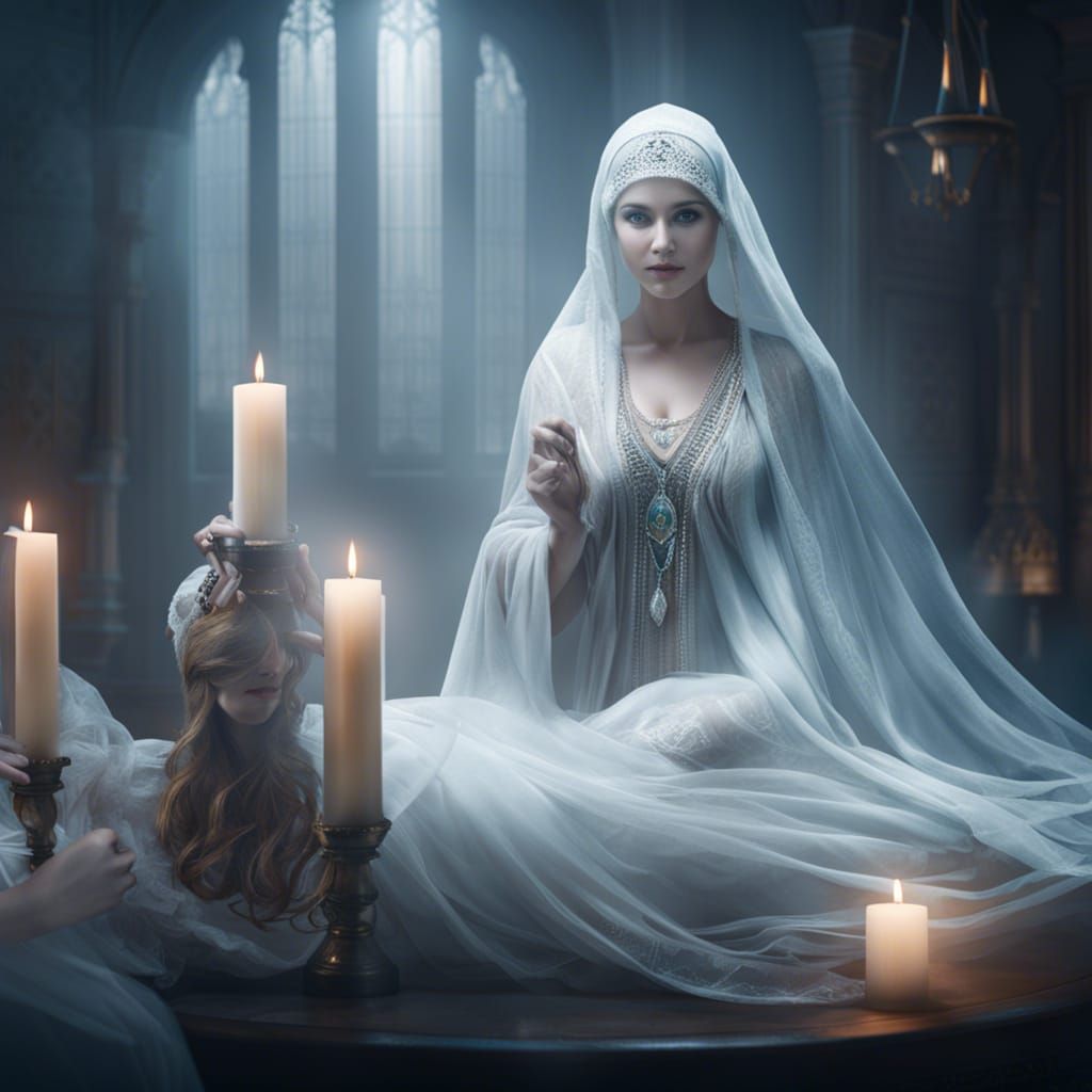 Pretty cute ghost, and her odd friends - AI Generated Artwork ...