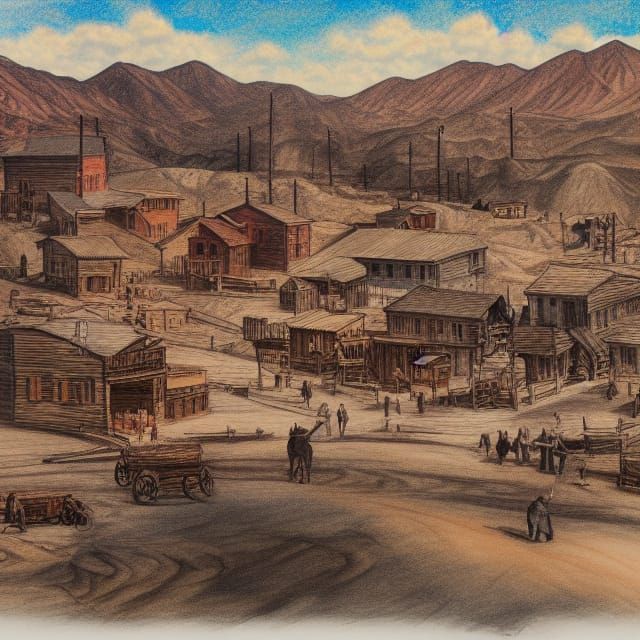 Old western mining town - AI Generated Artwork - NightCafe Creator