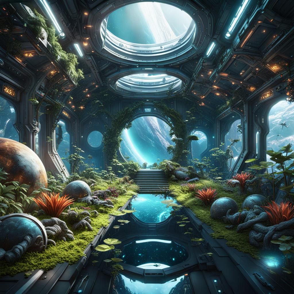 Spaceship Garden - AI Generated Artwork - NightCafe Creator
