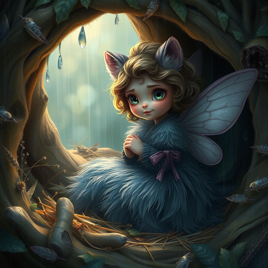 Rain dripped outside the entrance to the wolverine burrow where a short ...