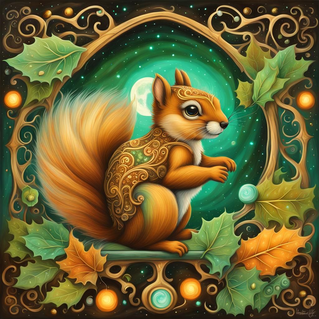 Fantasy squirrel, Lovely set - AI Generated Artwork - NightCafe Creator