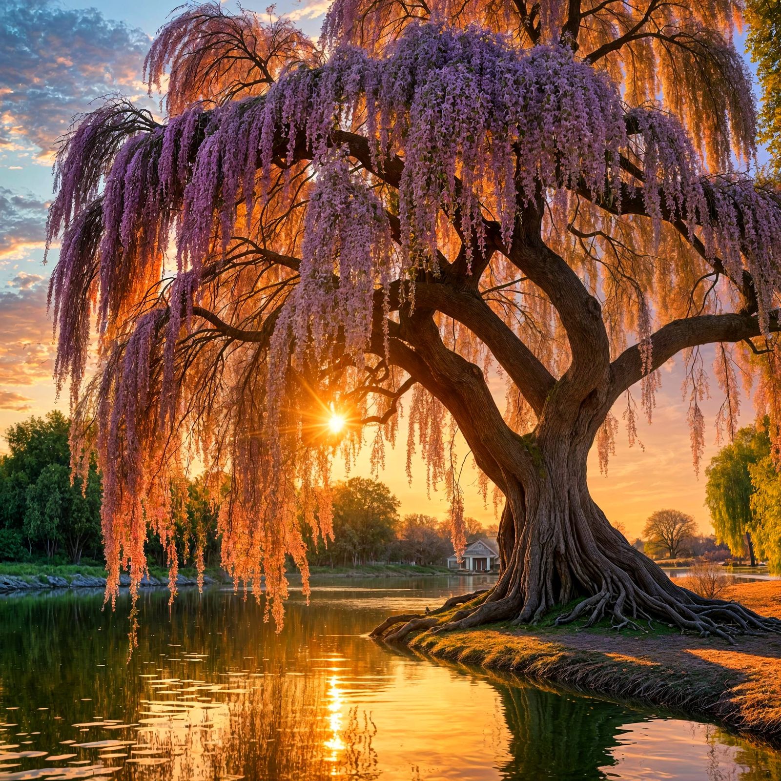 Weeping willow tree - Majestic Weeping Willow Tree in Vibran...