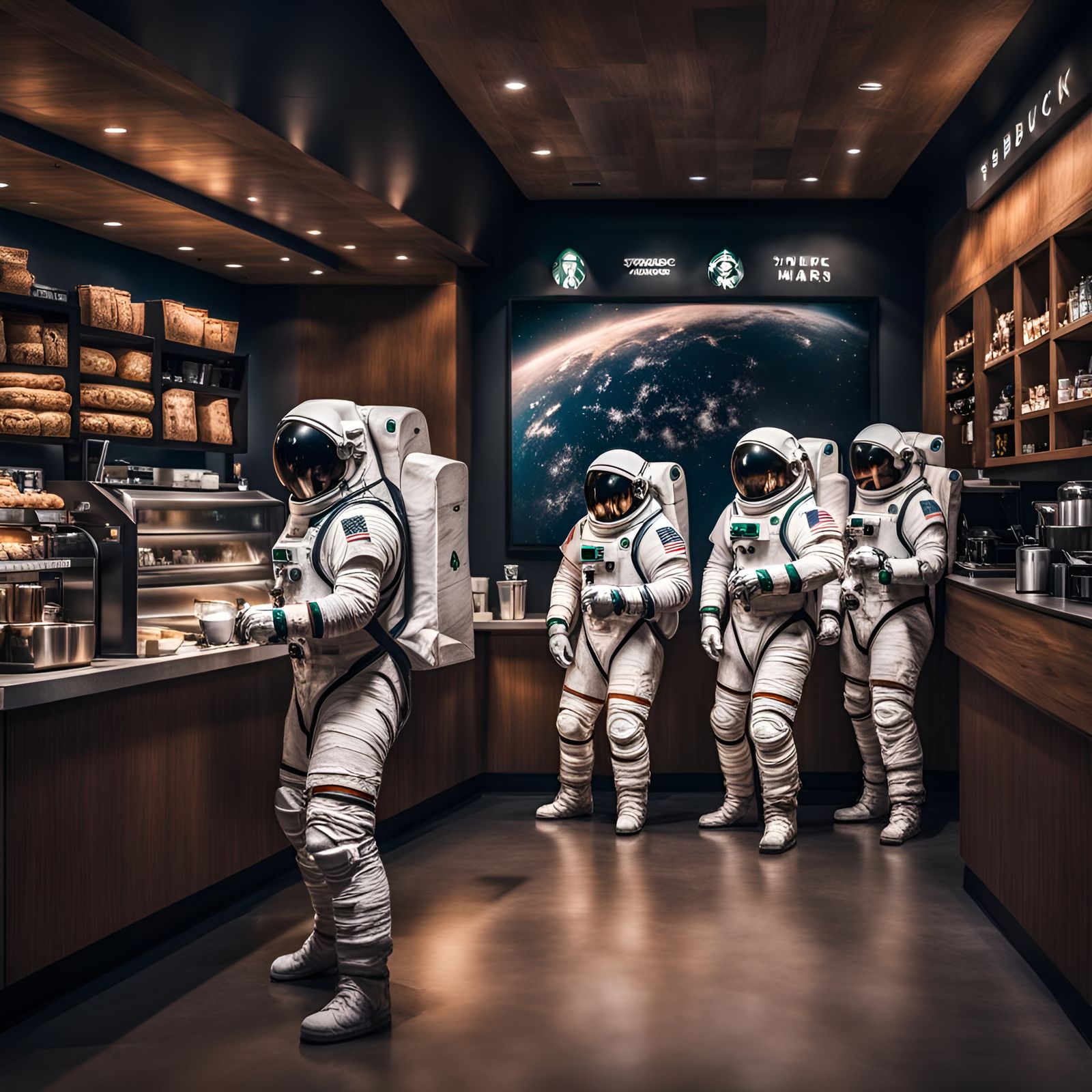 Starbucks are everywhere - AI Generated Artwork - NightCafe Creator