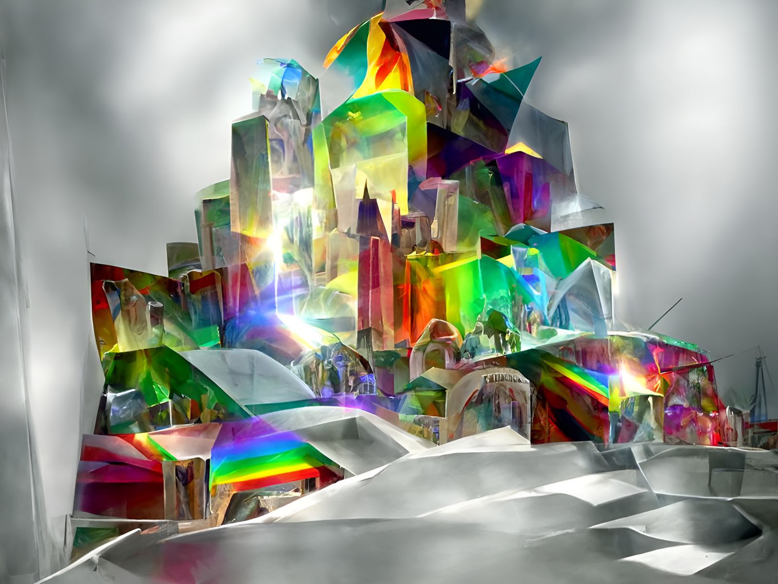 NFT Heavenly City of Rainbow Gems 4 - AI Generated Artwork - NightCafe ...