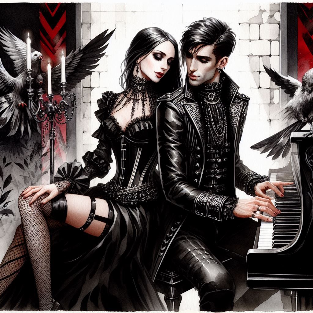 Gothic couple in love - AI Generated Artwork - NightCafe Creator