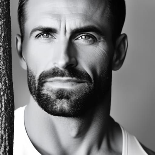 Portrait of a Handsome Muscular Man - AI Art